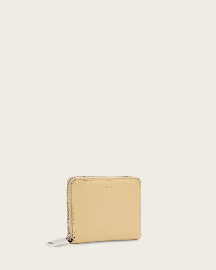 Lena Hex Zip Up Leather Wallet MELLOW YELLOW | ALLSAINTS